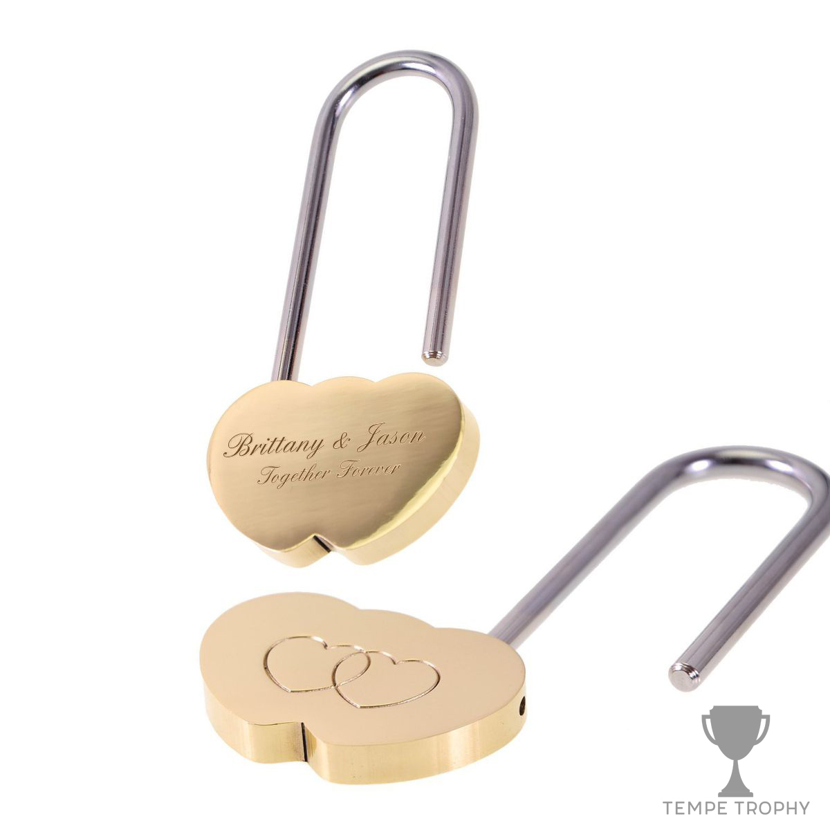 Engraved Brass Love Lock - Tempe Trophy
