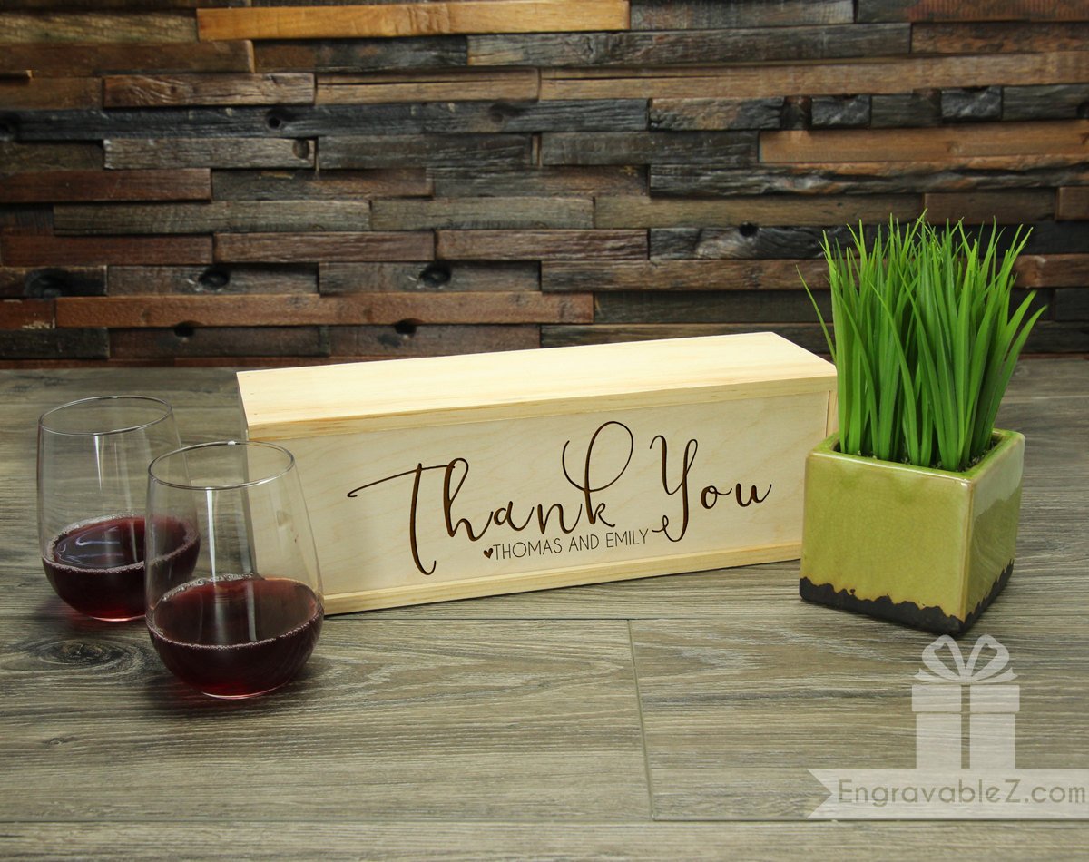 Engraved Wooden Wine Box - Tempe Trophy