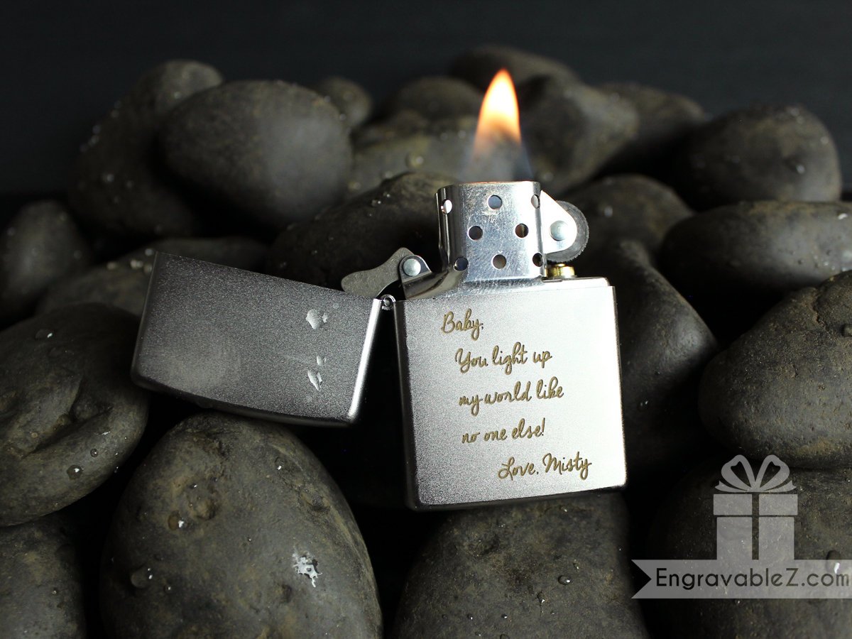 Silver Engraved Zippo Lighter - Tempe Trophy