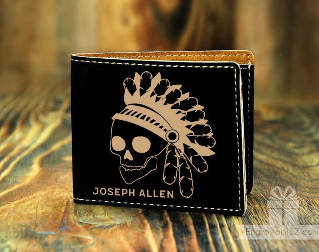 Custom Wallet - Tribal Skull - Tempe Trophy